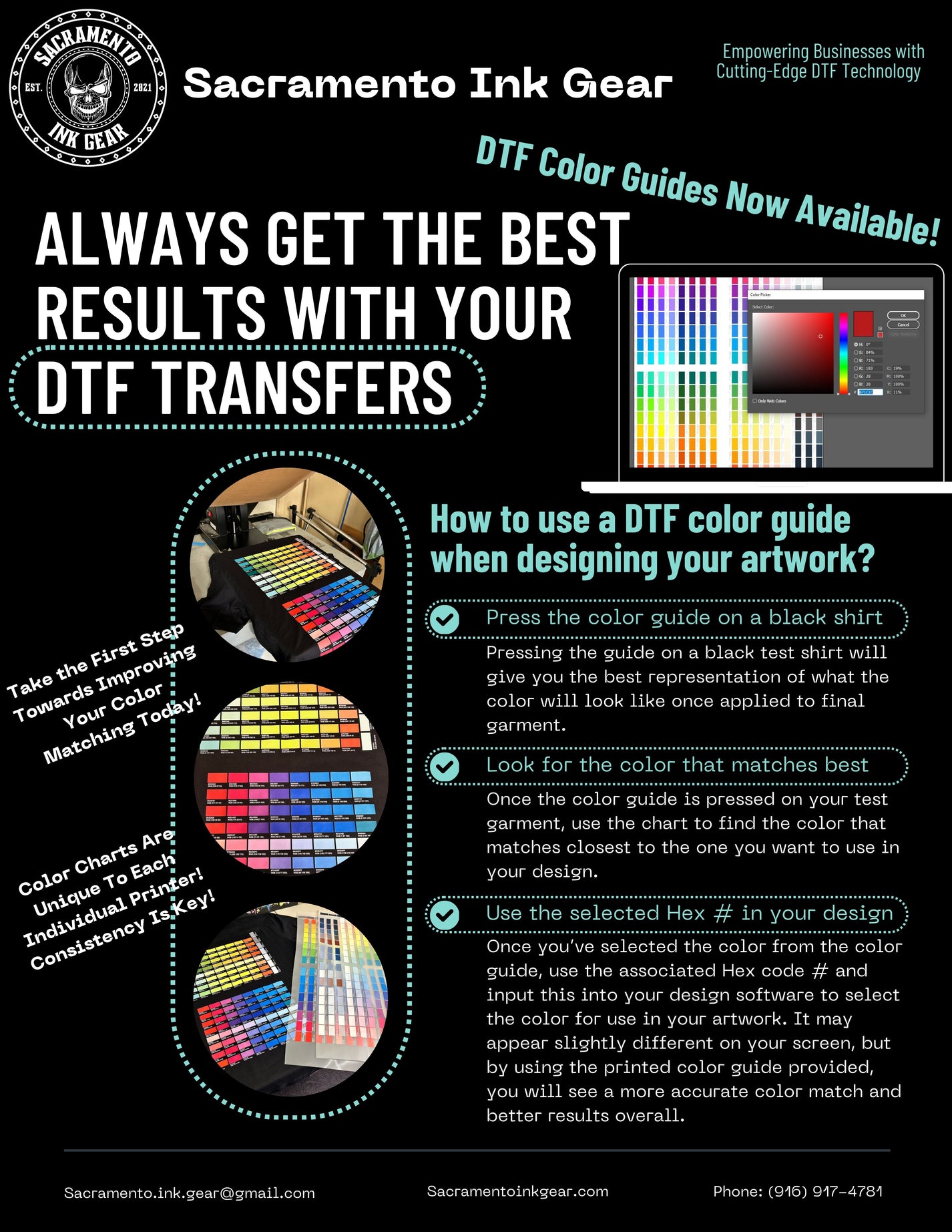 RGB DTF Transfer Color Guide – Sacramento Ink Gear